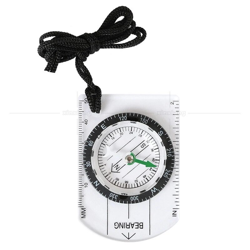 Outdoor Camping Hiking Transparent Plastic Compass Compass Proportional ...