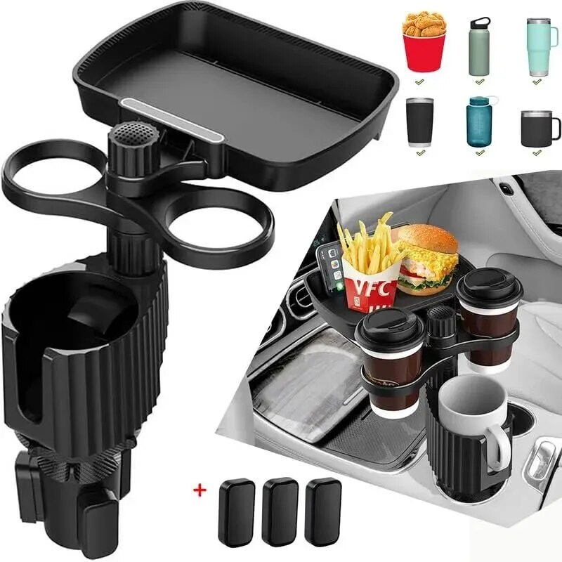 Car Cup Holder Expander Tray with Detachable Car Cup Holder Tray, Car ...
