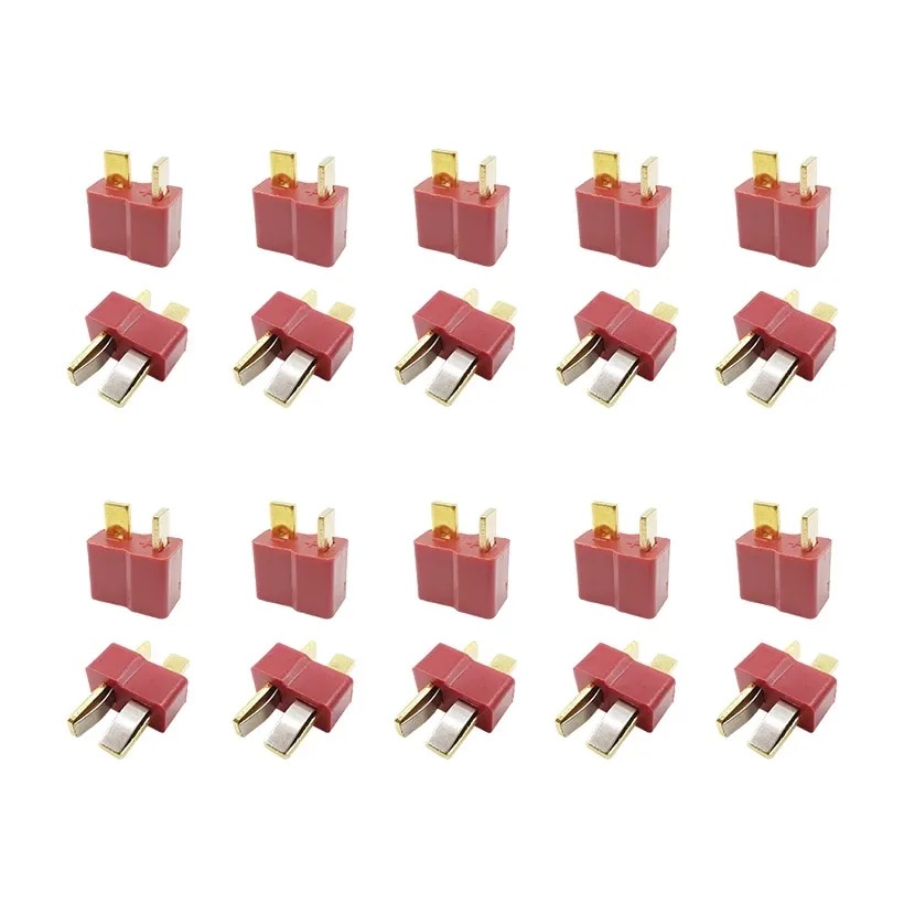 10/5Pairs Red T Plug Connector Kits T Type Male Plugs & Female Jack ...