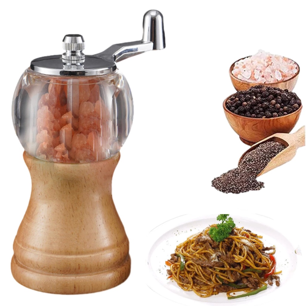 Adjustable Coarseness Pepper Mill Seasoning Grinder Manual Refillable ...