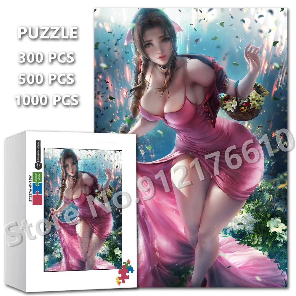 40w Sexy Anime Girls Jigsaw Puzzles For Adults 3005001000 Pieces Video Game Wooden Puzzles I