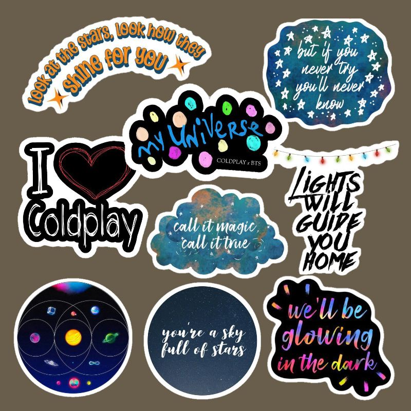 Coldplay Stickers | Vinyl Matte Laminated Waterproof and Scratchproof ...