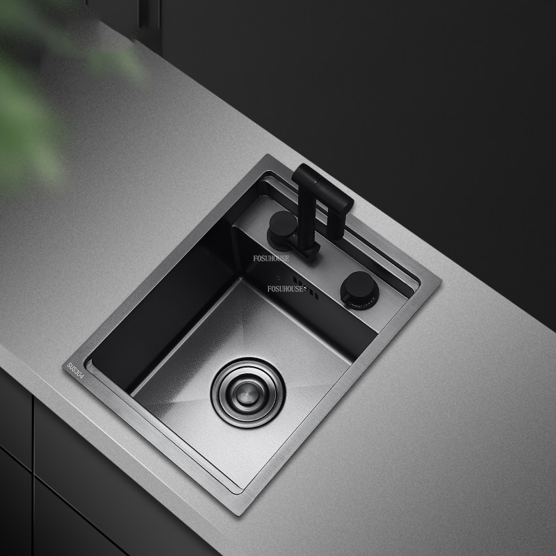 Nordic Hidden Kitchen Sinks Modern Stainless Steel Bar Sink Home Small ...