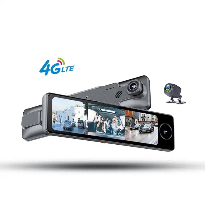 3 Cameras car dvr 4G Android 10.88" IPS car mirror video recorder GPS ...