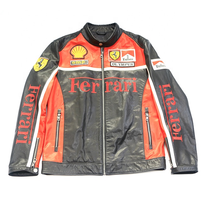 Handmade Men's Jacket Formula F1 Racing Jacket Cowhide Real Leather ...