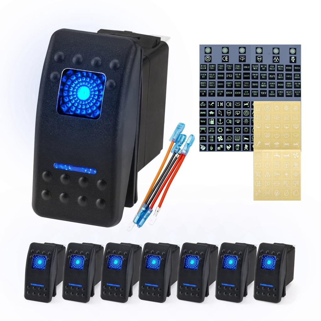 Waterproof 12 Volt Carling ON OFF Latching SPST Dual LED Illuminated ...