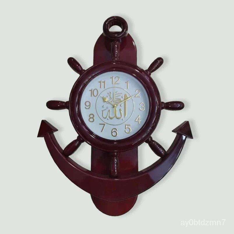 oversize antique anchor nautical ship wheel clock with time captains ...