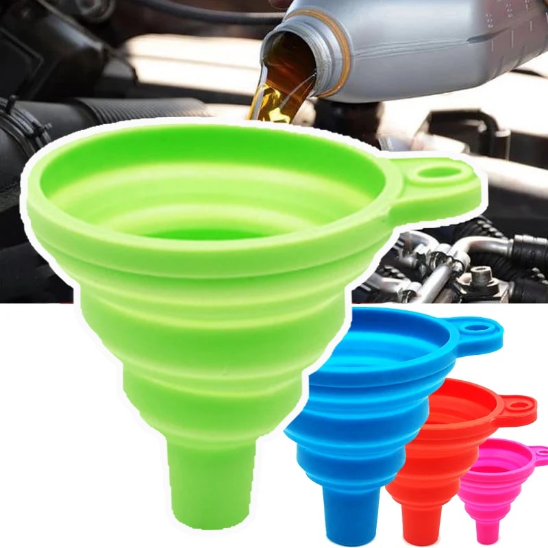 Car Engine Funnel Silicone Liquid Funnel Washer Fluid Change Foldable ...