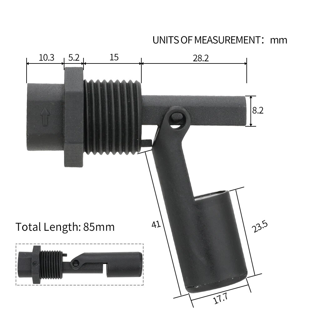 ≈Float Switch Side Mounting PP Plastic Liquid Level Sensor Horizonal ...