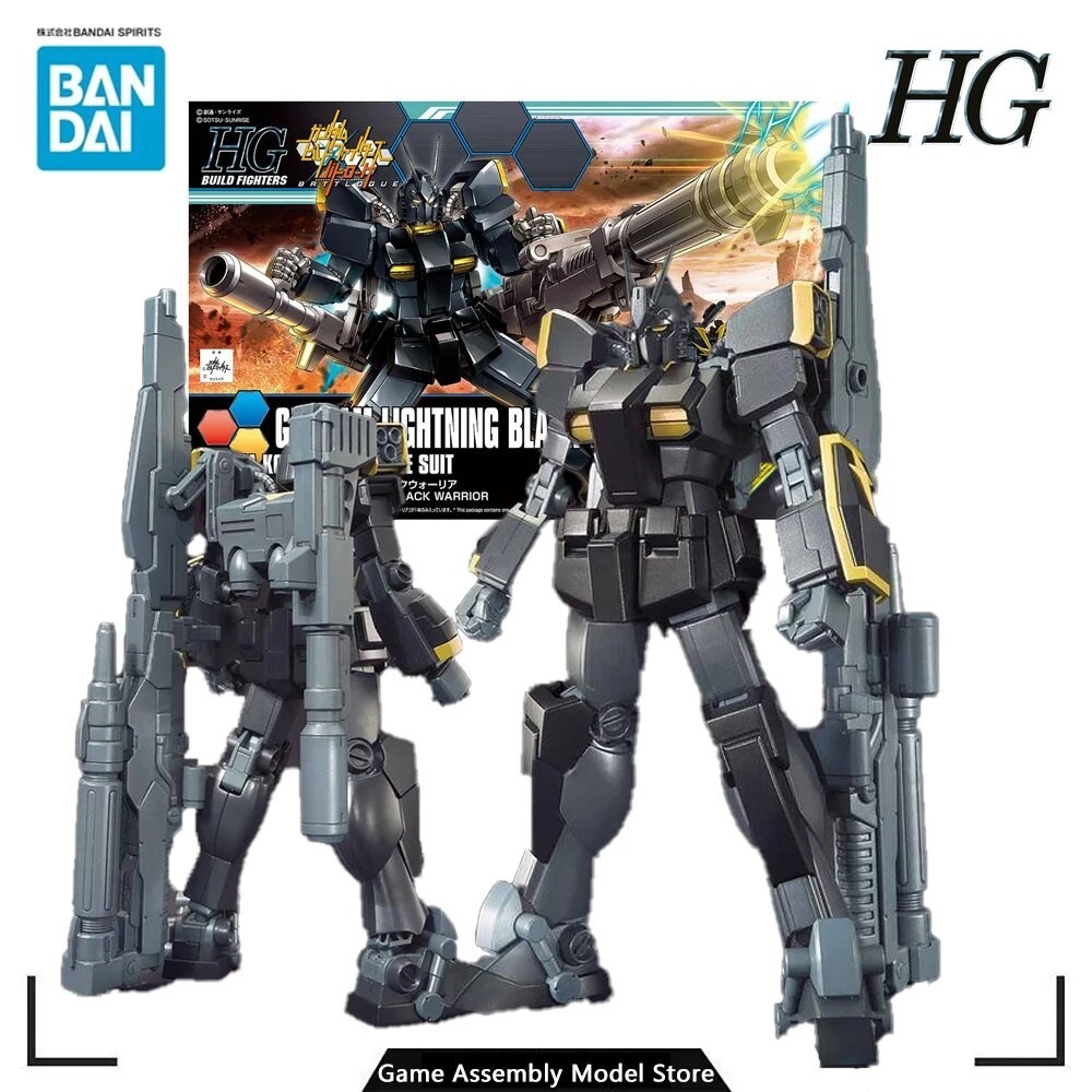Bandai Genuine Assembled Model Kit 1/144 HGBF Gundam Lightning Black Warrior Gift for Boys ...