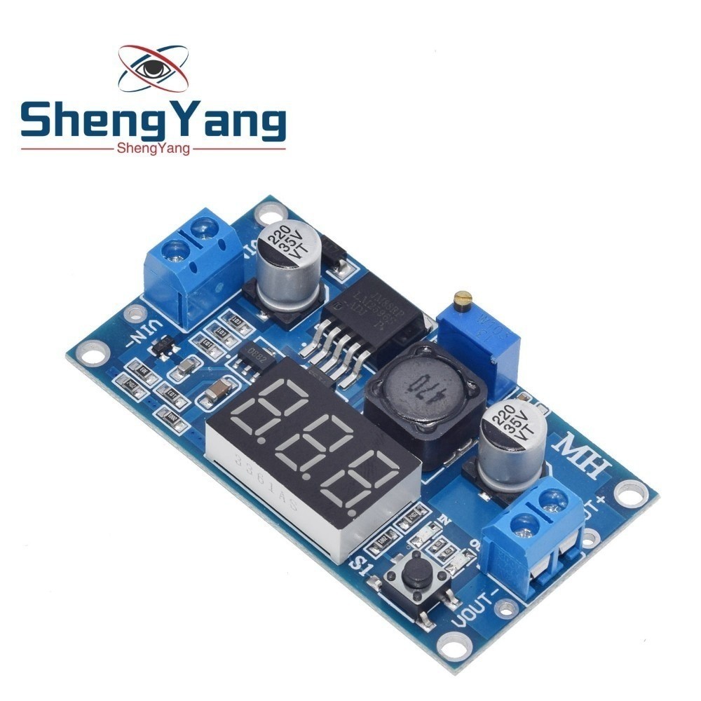 TZT LM2596 LM2596S power module + LED Voltmeter DC-DC adjustable step-down power supply module ...