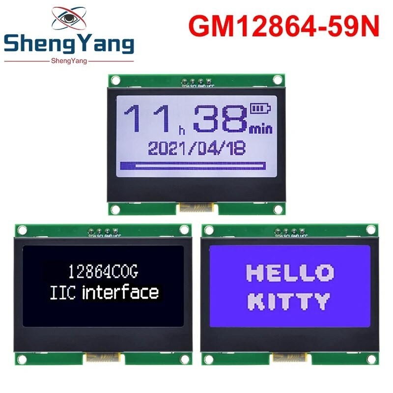 TZT 12864 IIC LCD Module 128X64 I2C ST7567S COG Graphic Display Screen Board LCM Panel 128x64 ...