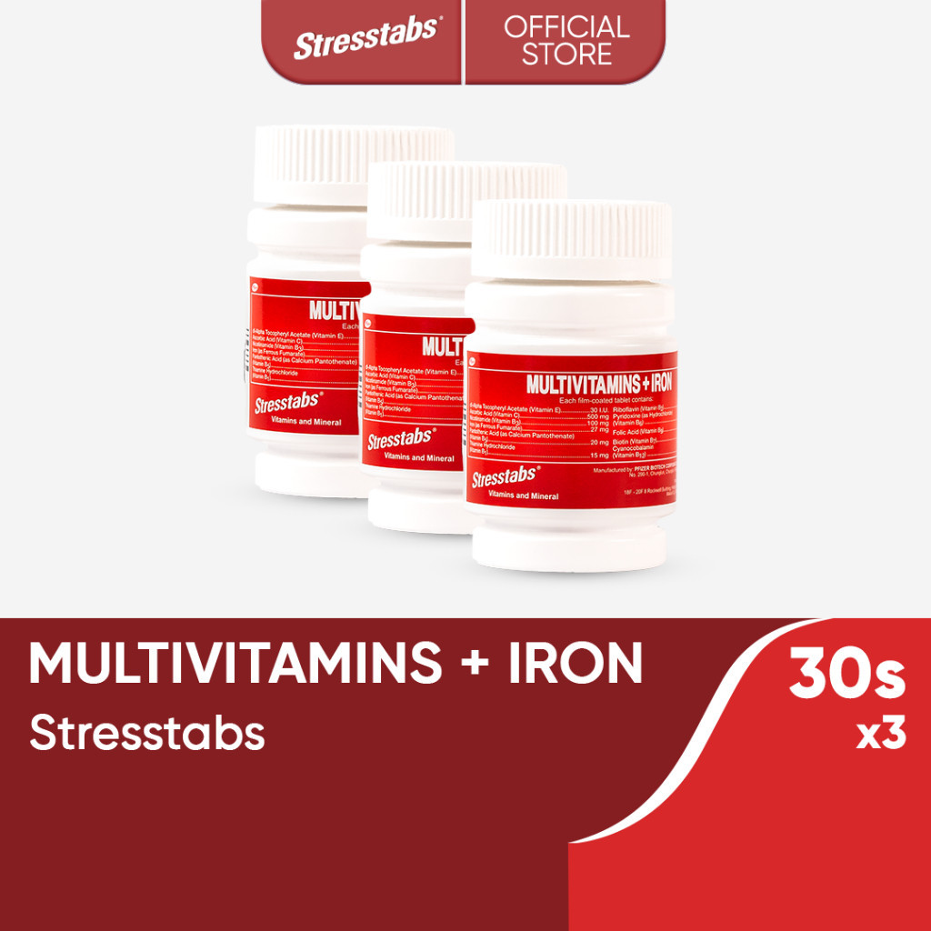 Stresstabs Multivitamins + Iron 30s x3 Fights Stress, Restores Mental ...