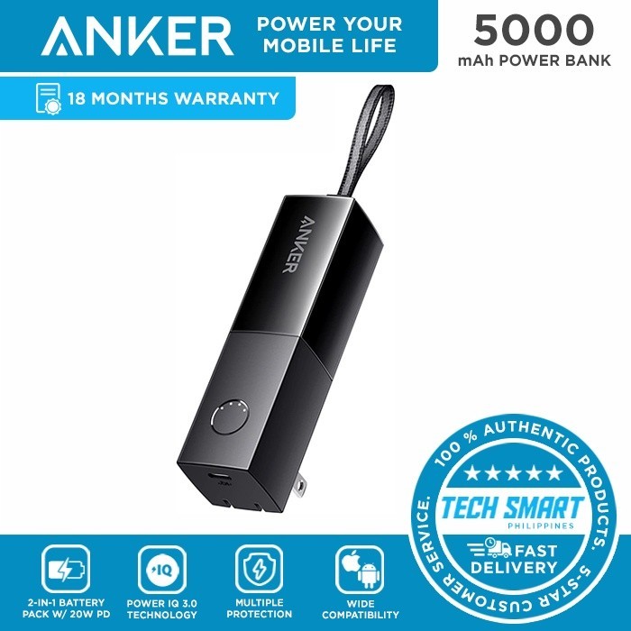 Anker Portable Charger, 511 Power Bank (PowerCore Fusion 5K), 5,000mAh ...