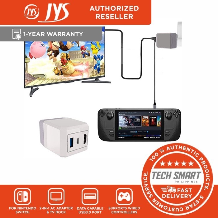 JYS Convert Dock Charger, TV Dock for Nintendo Switch, OLED and Steam Deck, Support HD Video ...
