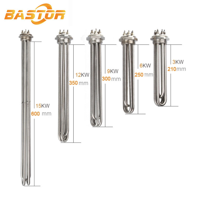 220v 3kw 6kw 9kw 12kw stainless steel tubular immersion heating element ...