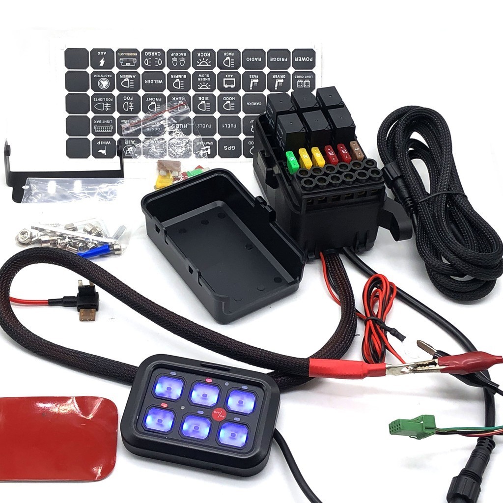 DC12V 24V 6 Gang Automotive Light ON OFF Circuit control Box Button ...