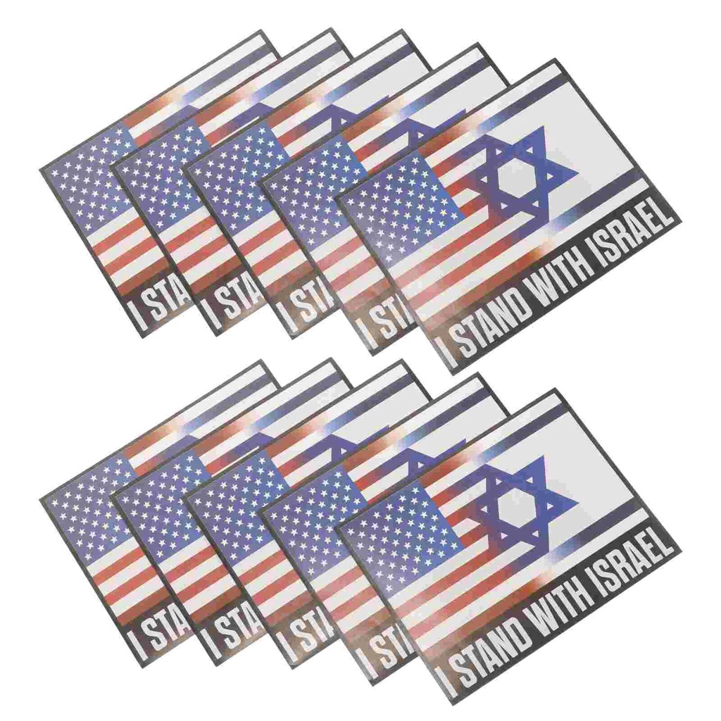 10 Pcs Flag Stickers American for Room Car Waterproof Decal Decals Men ...