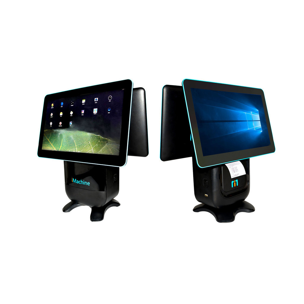 White/Black Cash Register all in one Android tablet POS terminal stand ...