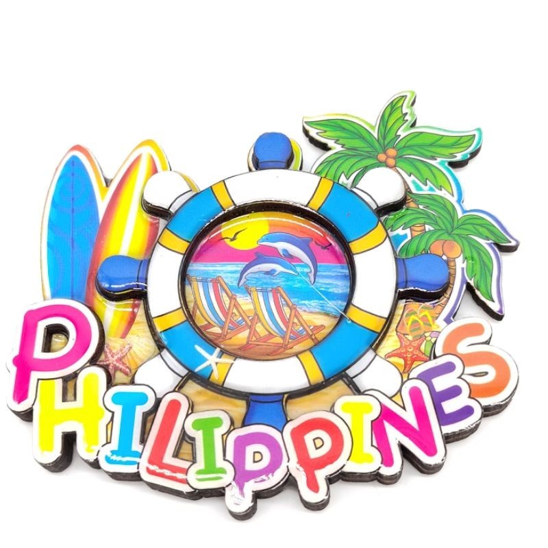 PHILIPPINES Wooden 2D Fridge Magnet Embossed Ref Magnet Souvenirs ...