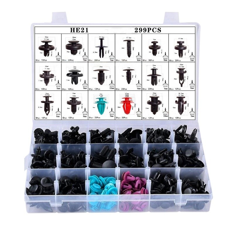 299pcs Car Roof Buckle Rivet car push retainer rivet fasteners clip set ...