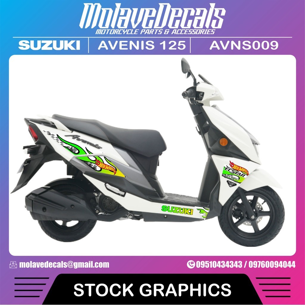 Suzuki Avenis 125 Yellow Green Decals Hot Wheel Concept for White ...