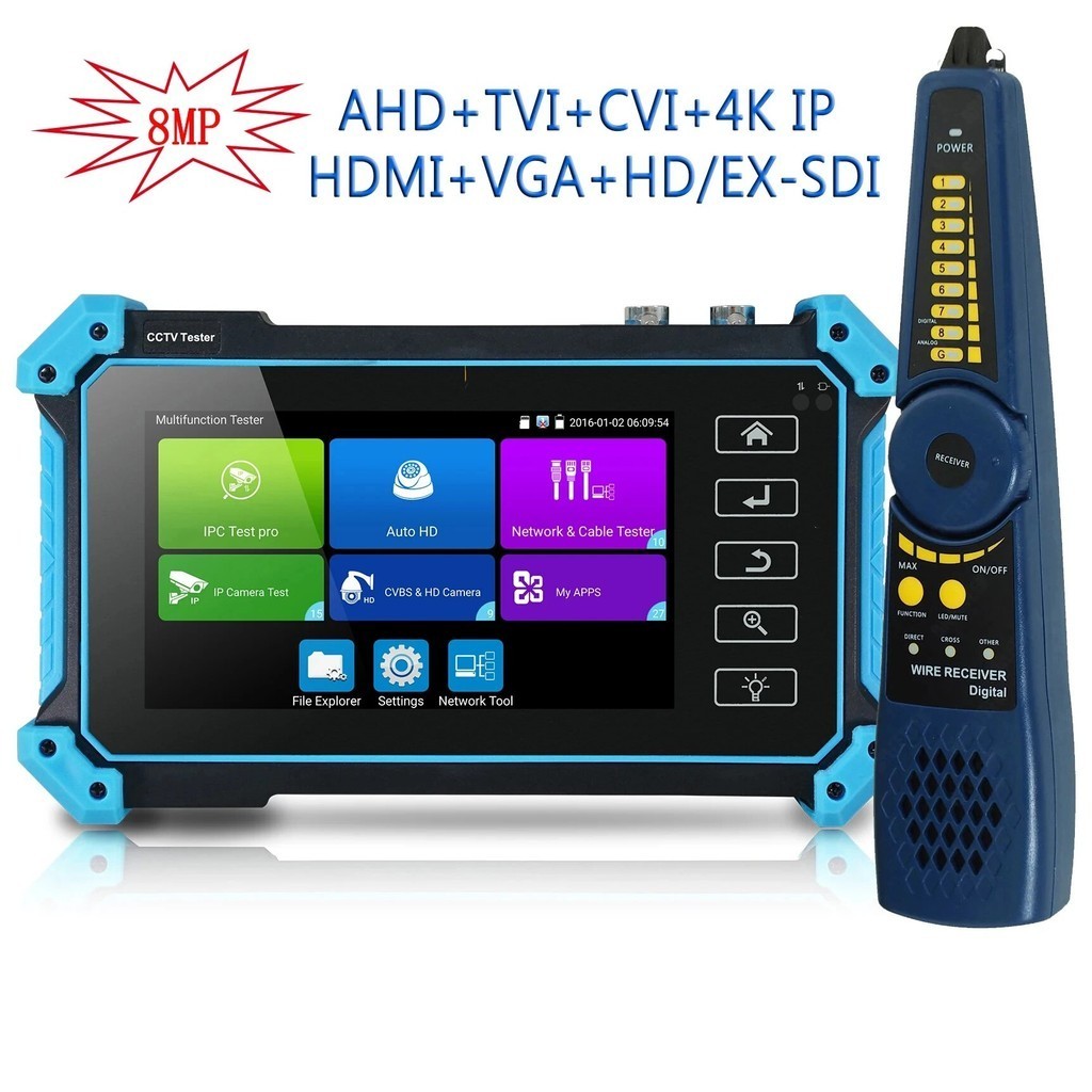 Ex-sdi 3G-sdi Cctv Tester Cvi Tvi Ahd 8MP Cvbs Analog VGA-in Cctv ...