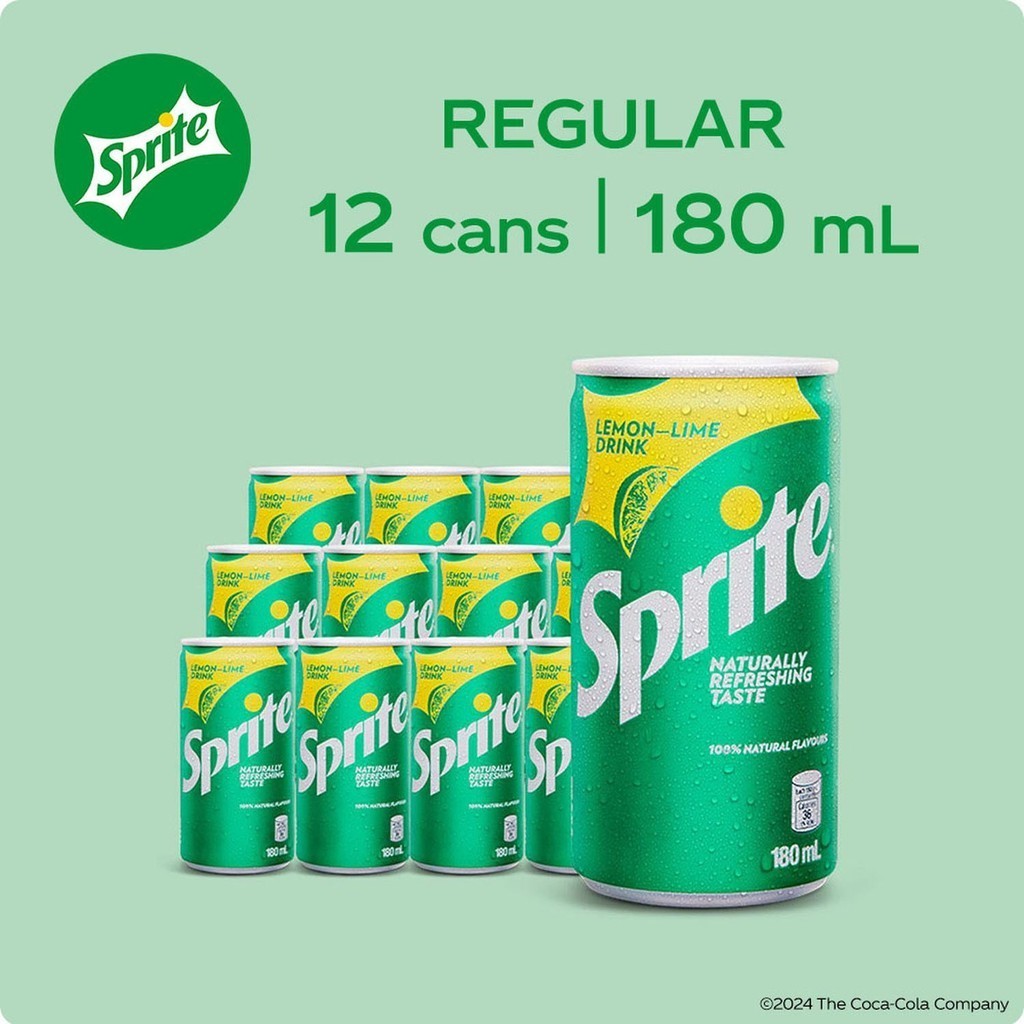 Sprite Regular Soda Mini Cans 180ml - Pack of 12 | Shopee Philippines