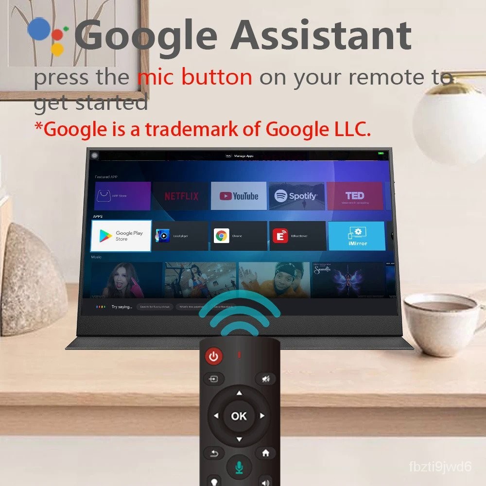 15.6 FHD IPS Battery Touch Wireless Android Smart Portable Monitor APP ...