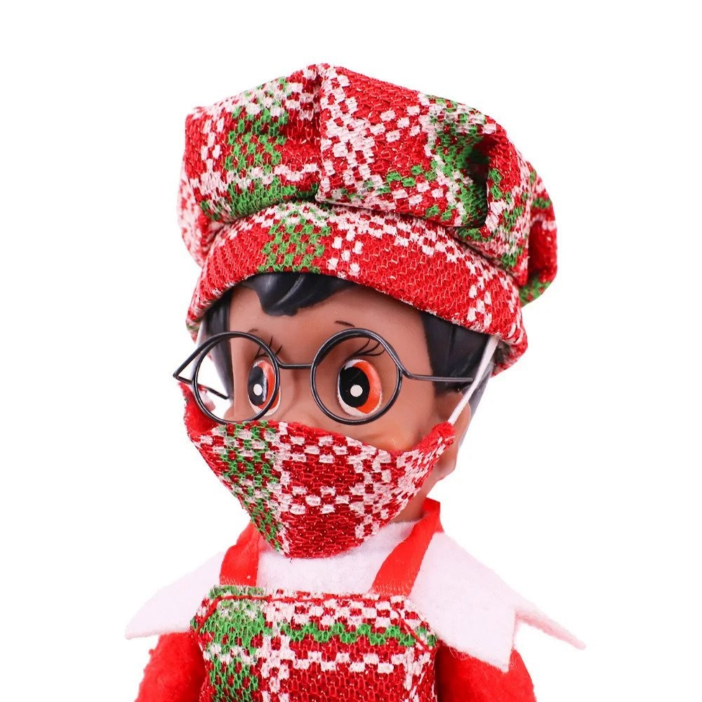 Christmas Elf Doll Snowman Gingerbread Man Clothes Eye Patch Cook Hat ...