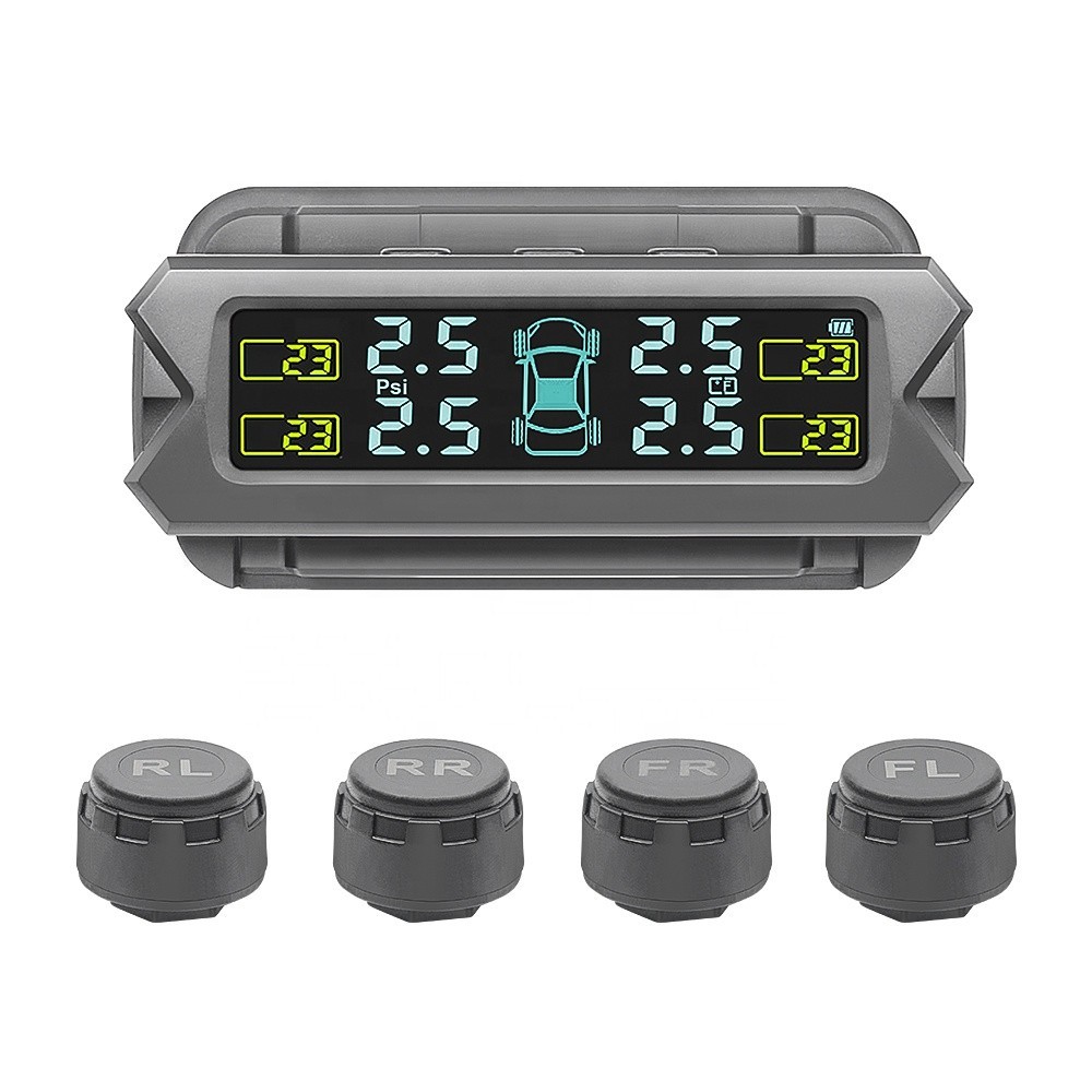 Solar Energy TPMS External Sensors Car Tire Pressure Alarm System TPMS ...