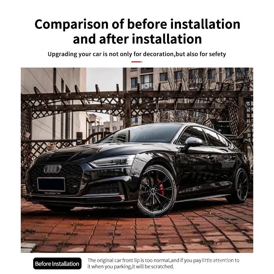 Car Front Bumper Splitters Lip Body Kit Spoiler Side Skirts Extensions ...