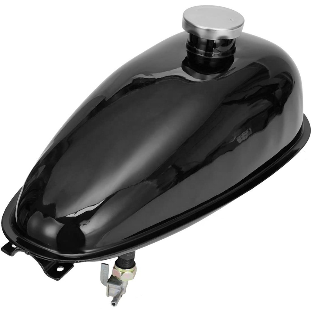 HIAORS Metal 4L Motorcycle Gas Fuel Petrol Tank for 2 stroke Motorized ...