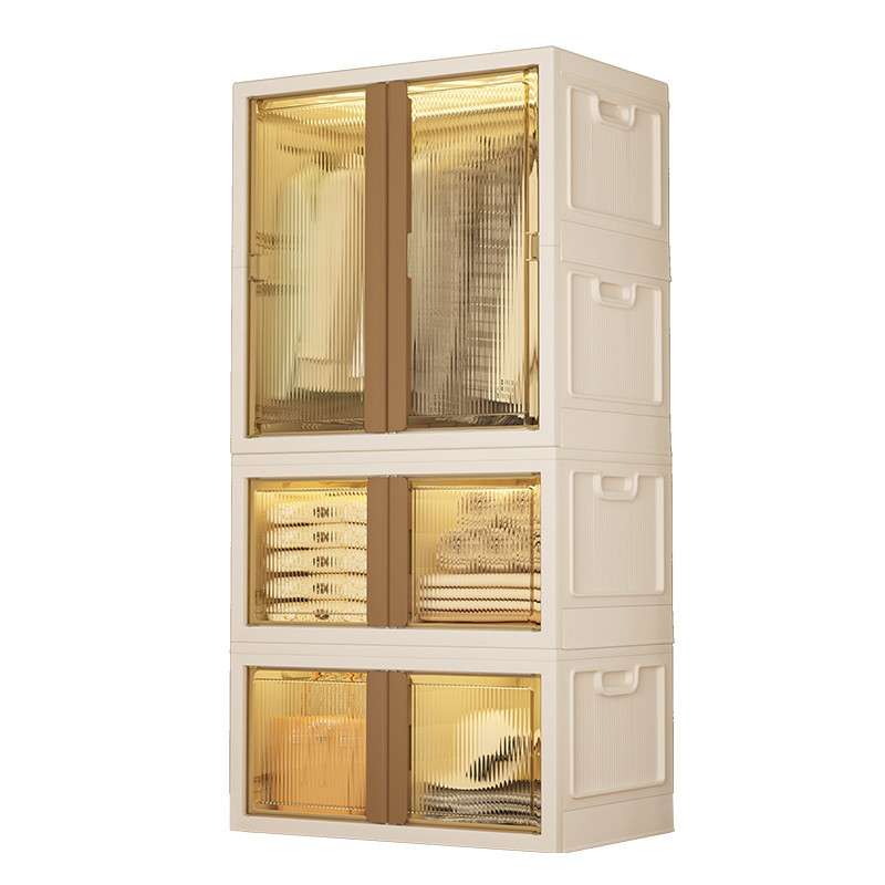Large Size 150L Closet Storage Cabinet Set Collapsible Plastic Stacking ...