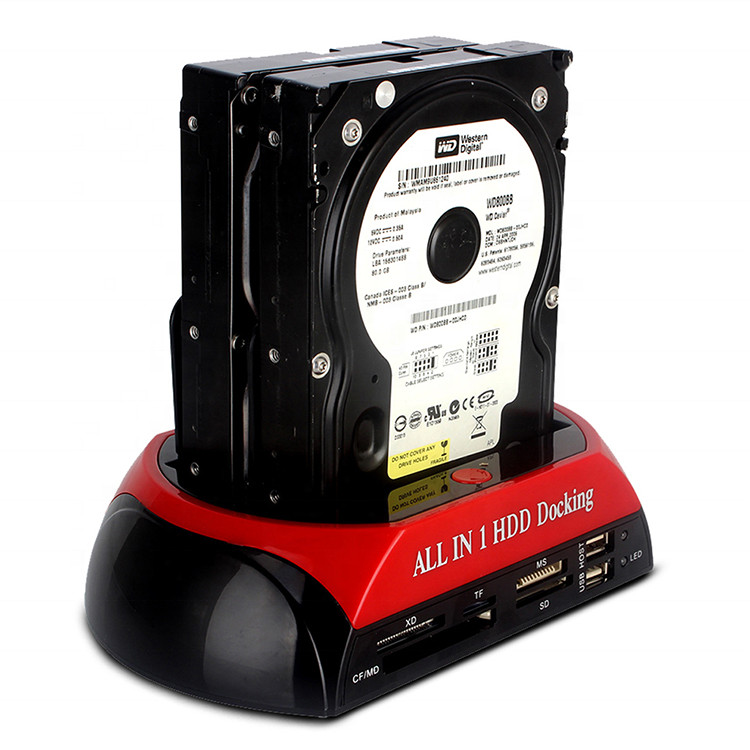 USB 2.0 All in 1 Hard Disk Duplicator Card Reader 2.5"/3.5" to SATA/IDE ...