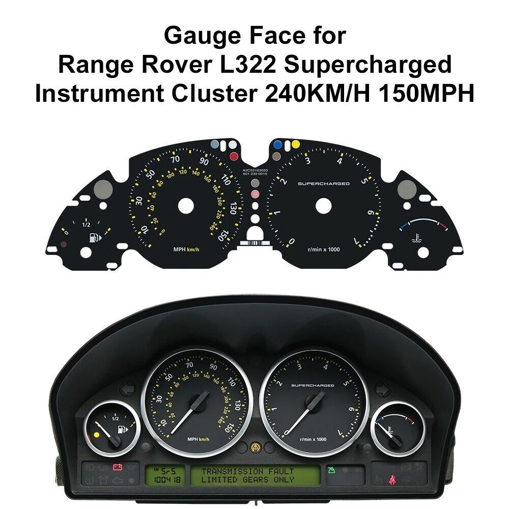 ☼Dashboard Gauge Face for Range Rover L322 Supercharged Instrument ...