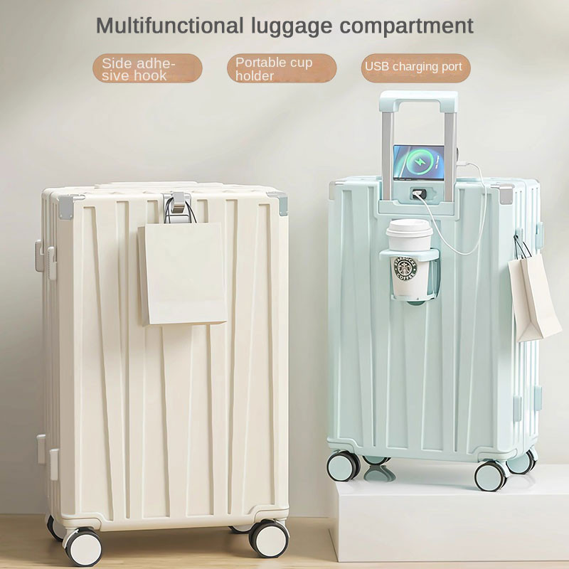 Luggage multifunctional female suitcases on wheels strong password male ...