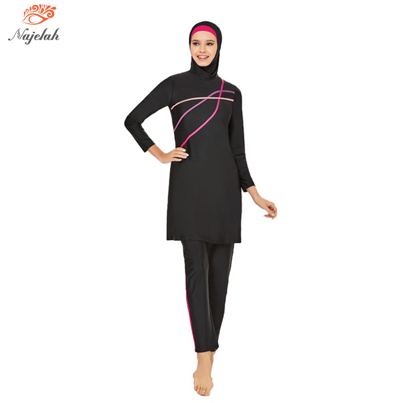 Muslim Modest Swimwear Women Swimsuit Hijab Islamic Burkini Cover Ups ...