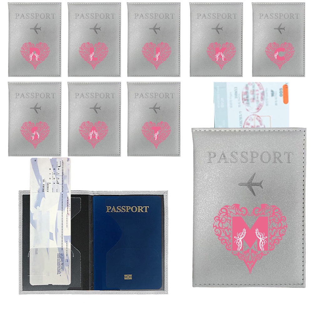 PU Passport Holder Silver Color Travel Document Bag Passport Cover ...