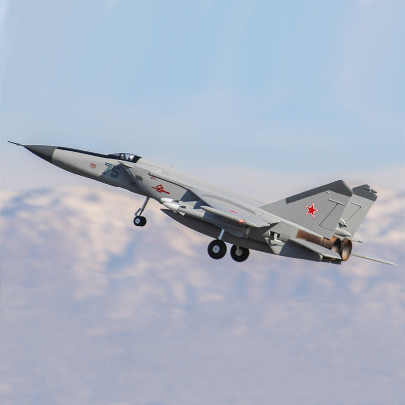 6 CH FlyFans Russia MiG-25 Foxbat Twin 64mm RC EDF Jet KIT Model Plane ...