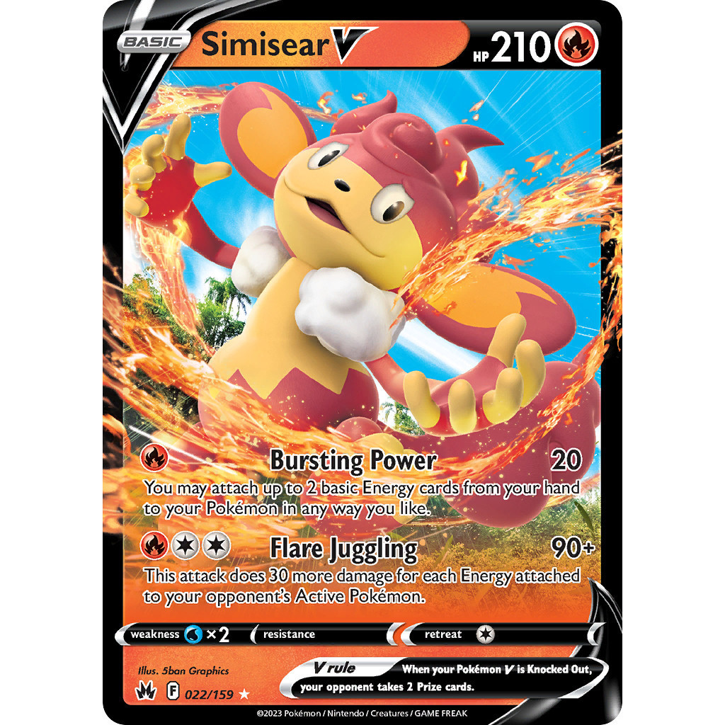 Simisear V - 022/159 - Ultra Rare - Crown Zenith - Pokémon TCG | Shopee ...