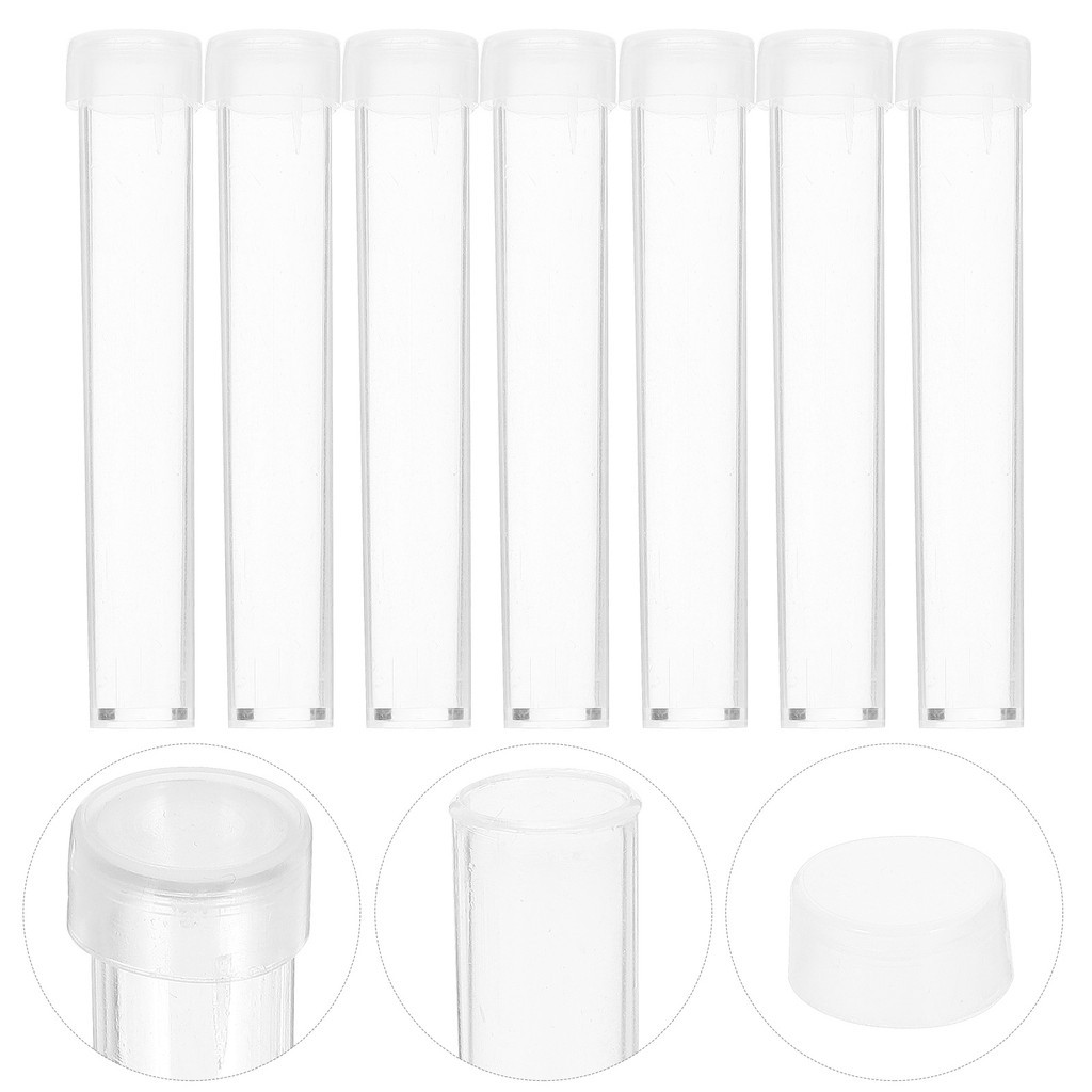 25 pcs Transparent Test Tube Plastic Clear Test Tube Laboratory ...