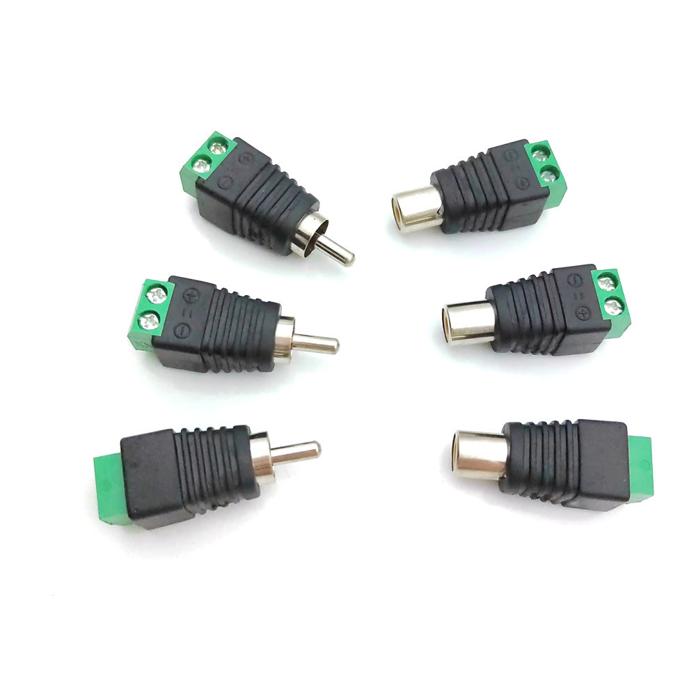3PCS RCA Male Plug & RCA Female Jack Terminal Block Adapter RCA AV ...