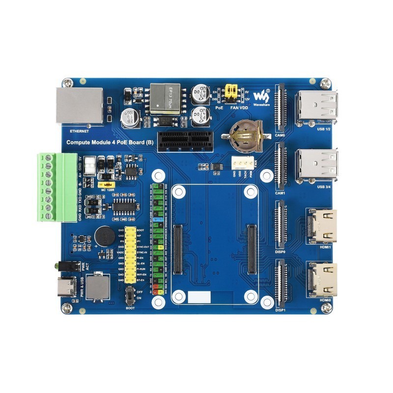 Raspberry Pi Compute Module 4 IO Board With PoE Feature (Type B), for ...