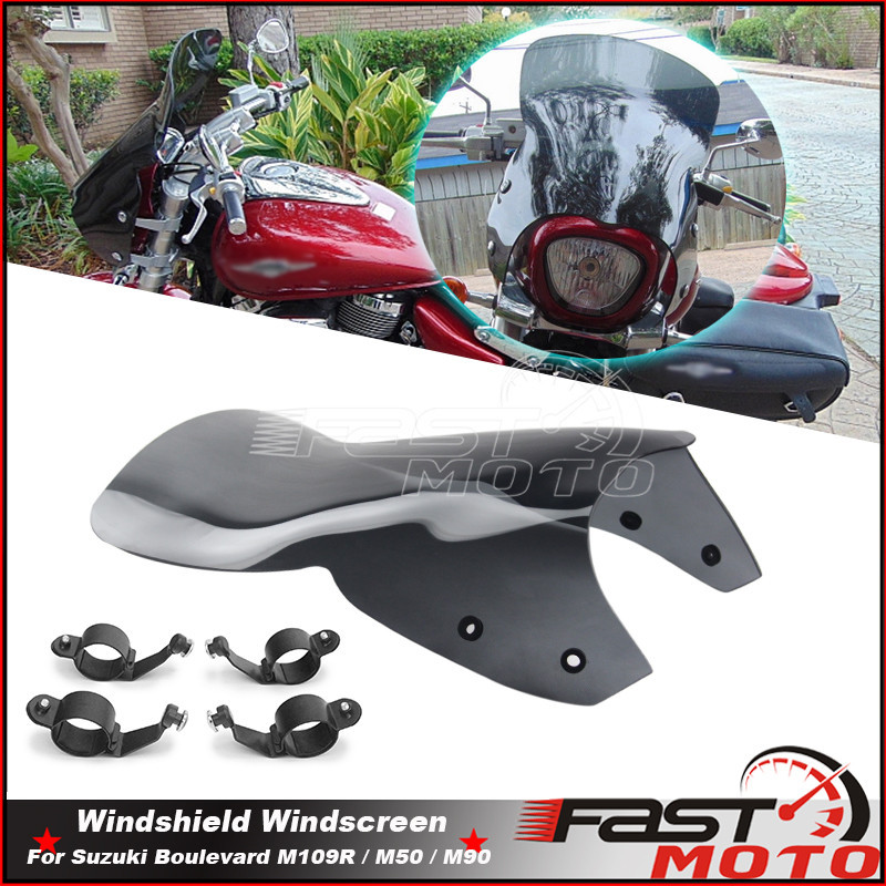 ⚕Motorcycle Smoke Windshield For Suzuki 2006-2016 Boulevard M109R Boss ...