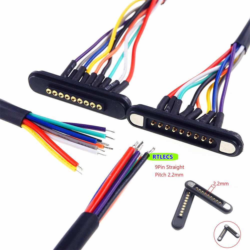 ☸Magnetic Connector 9 Pole Pogopin Male Female 2.2 MM Grid Through Hole ...