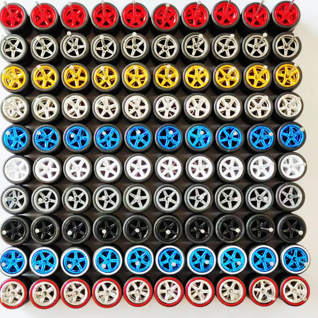 50sets 1/64 Wheels Pack with Rubber Tires Axles for 1:64 Matchbox ...