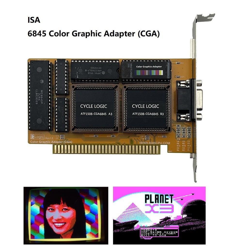IBM Compatible Color Graphic Adapter ISA CGA Card IBM PC 8088 8086 PC ...
