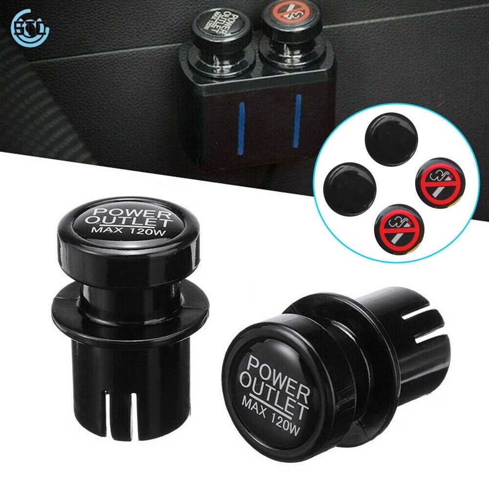 Car Lighter Cap Kit Pack Replace Replacement Set 12V 2 Piece 21mm 2pcs ...