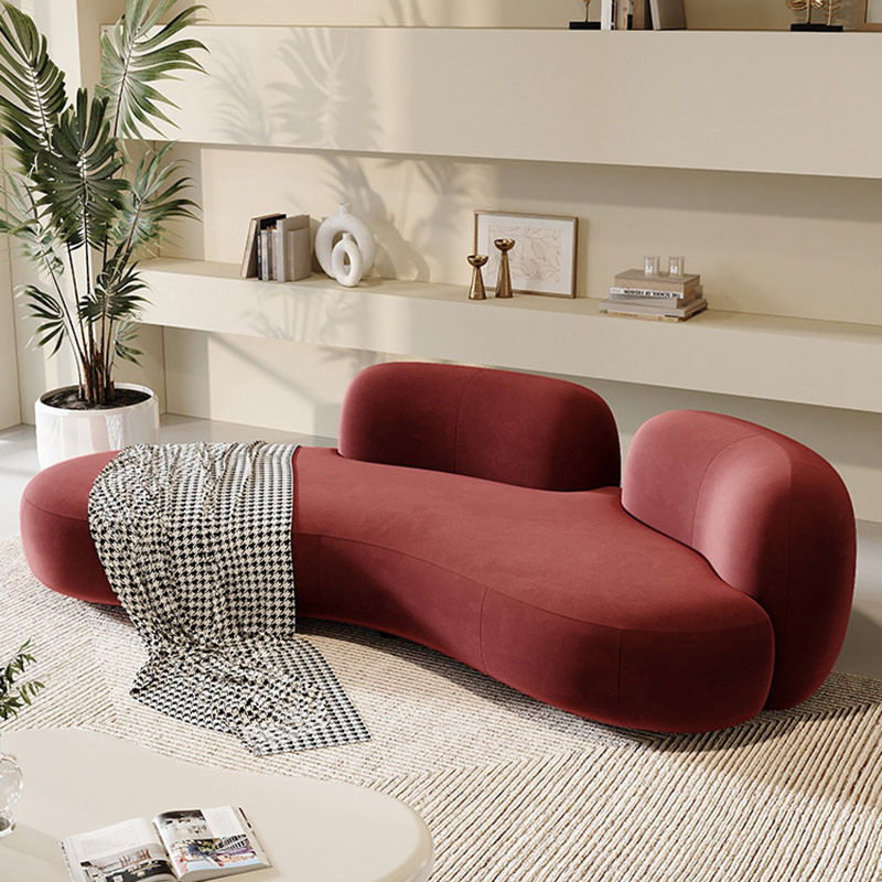 ☽Student Fancy Unique Sofa Curved Comfortable Armless Designer Small ...